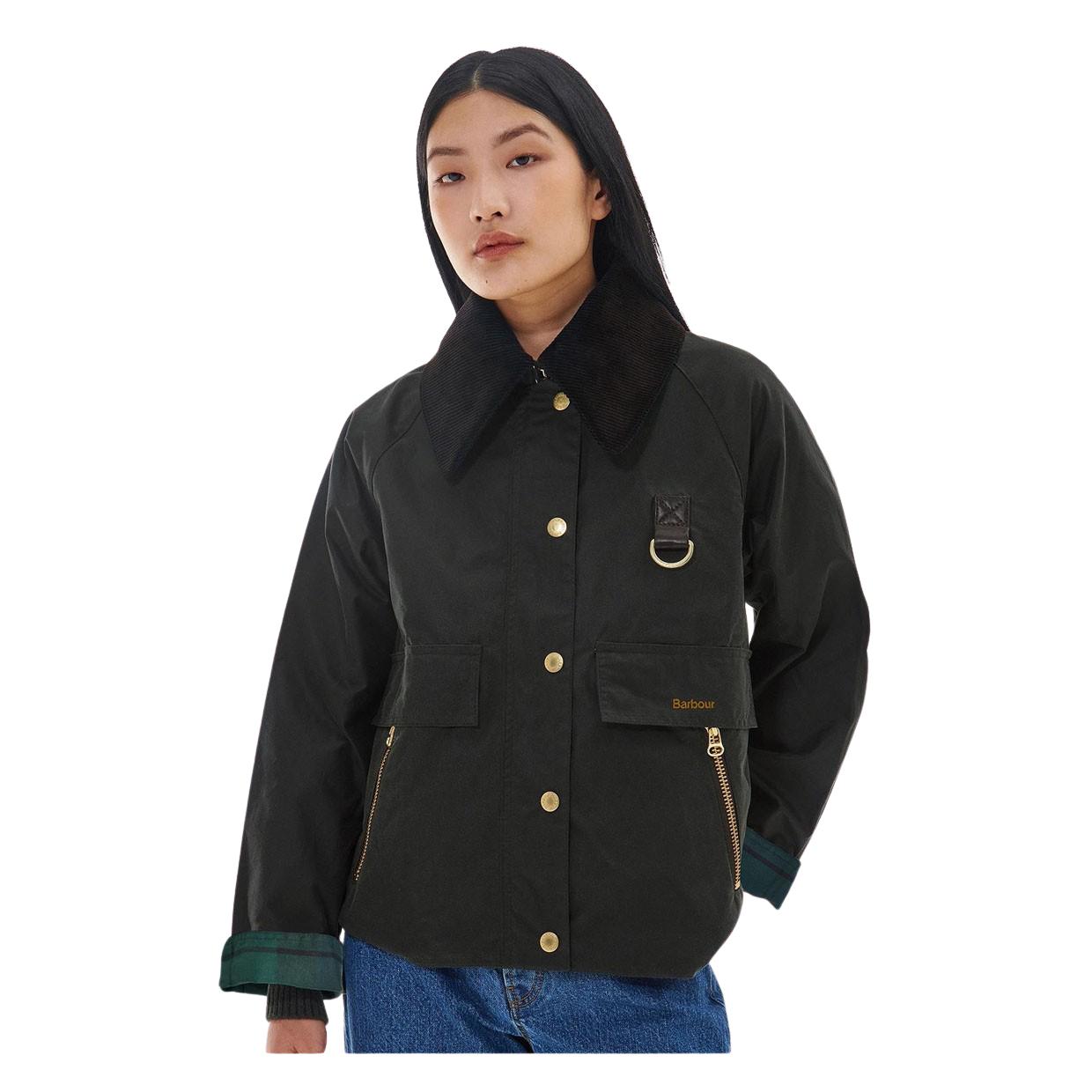 Giubbino Donna Barbour Catton Wax Nero su Brubaker Store