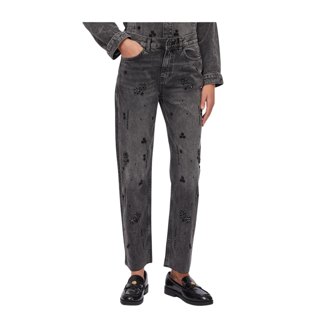Jeans Donna LIU-JO Straight I W. Pietre Grigio su Brubaker Store