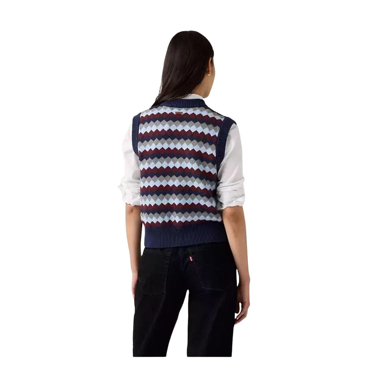 Gilet In Maglia Donna Levi's Charlie Blu Multicolor su Brubaker Store
